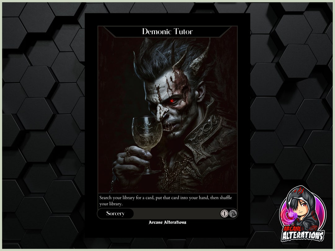 Demonic Tutor Full Art Custom Card - Etsy