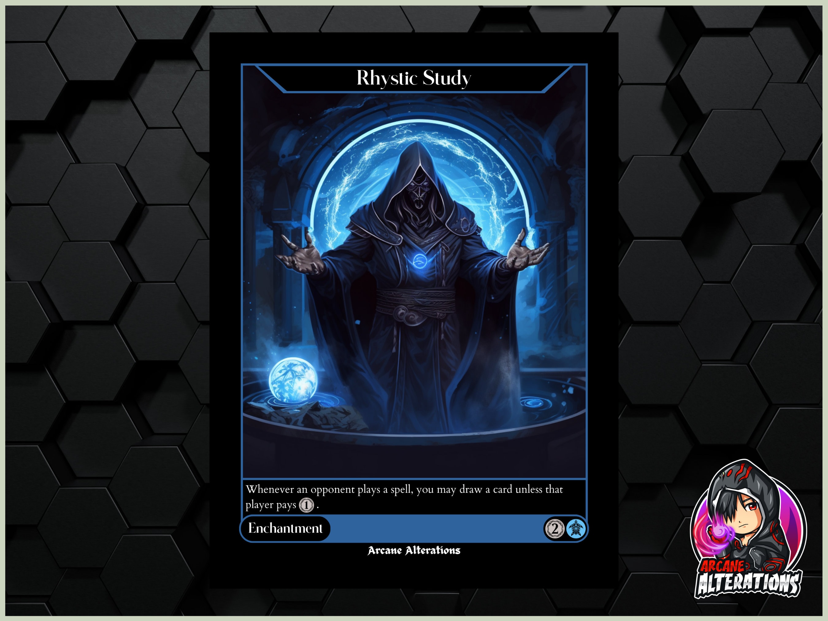 Rhystic Study Full Art Custom Card - Etsy