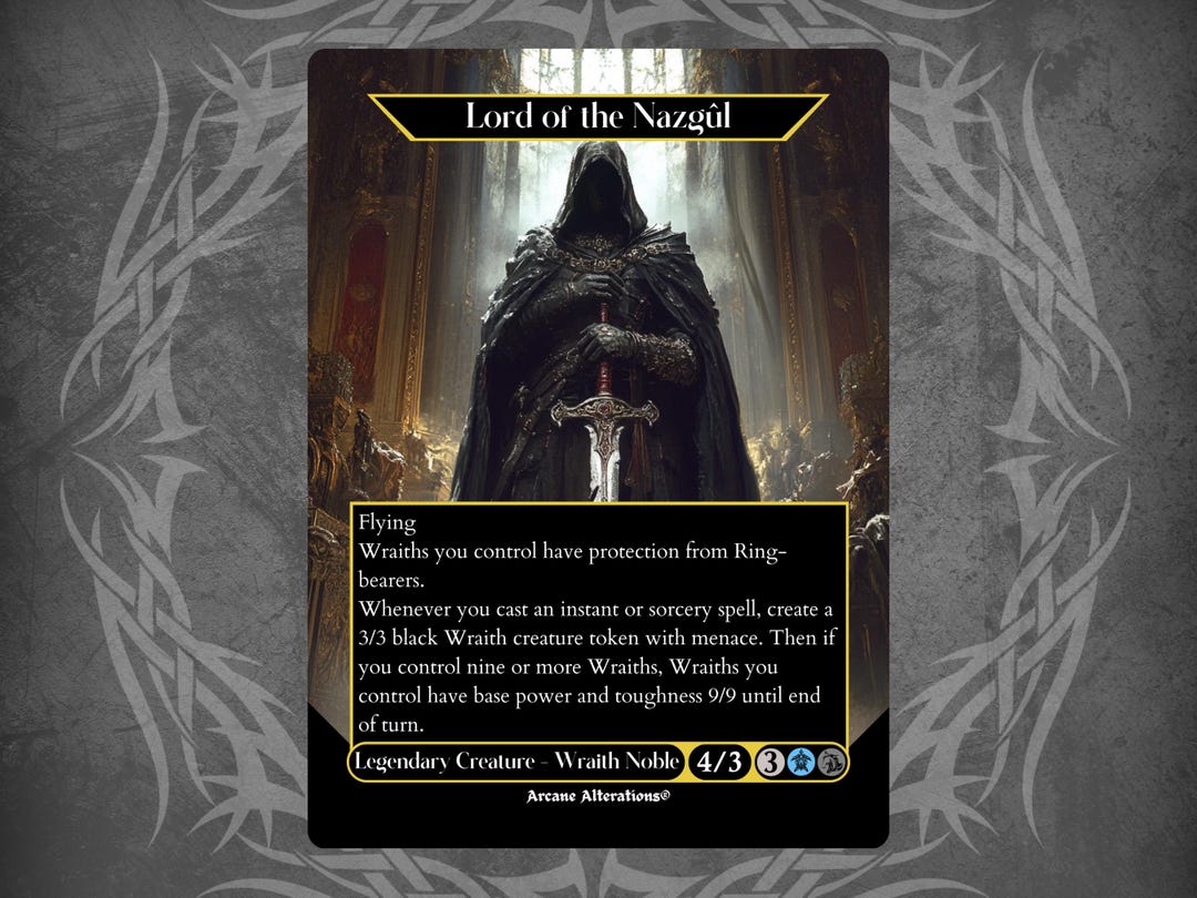 Lord of the Nazgul - Proxy Full Art Custom Card - Etsy