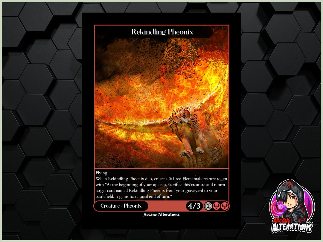 Rekindling Phoenix Full Art Custom Card - Etsy