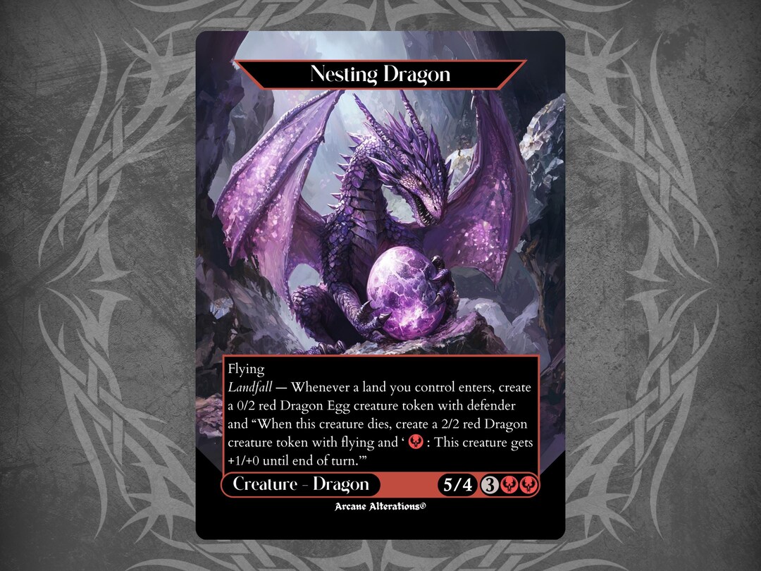 Nesting Dragon - Proxy Full Art Custom Card - Etsy