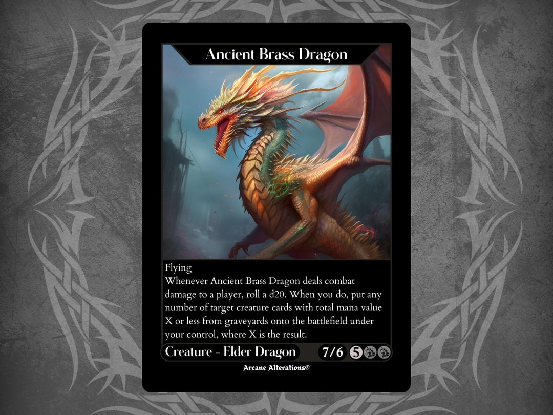 Ancient Brass Dragon - Full Art Custom Card - Etsy