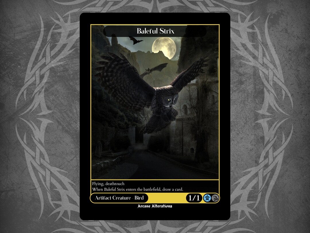 Baleful Strix Full Art Custom Card - Etsy