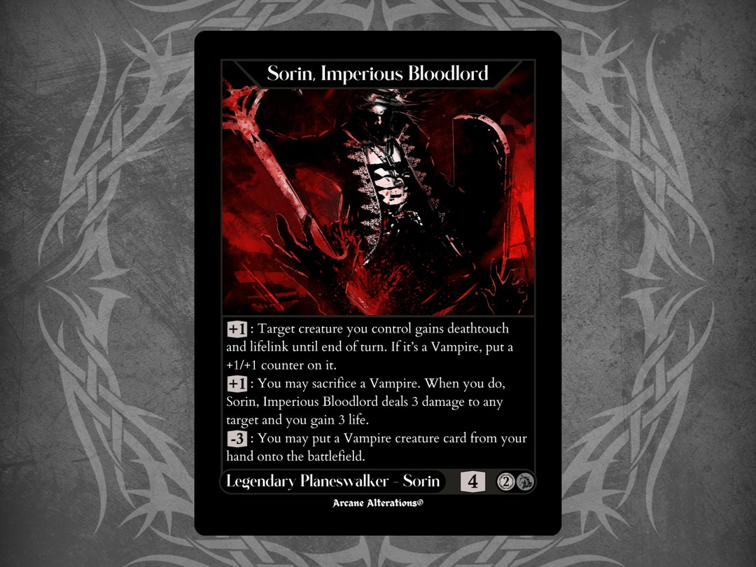 Sorin, Imperious Bloodlord Full Art Custom Card - Etsy