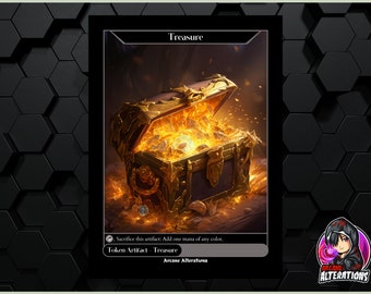 TREASURE Token for TCG Full Custom Art GOLDEN Queen Goddess Throne of ...