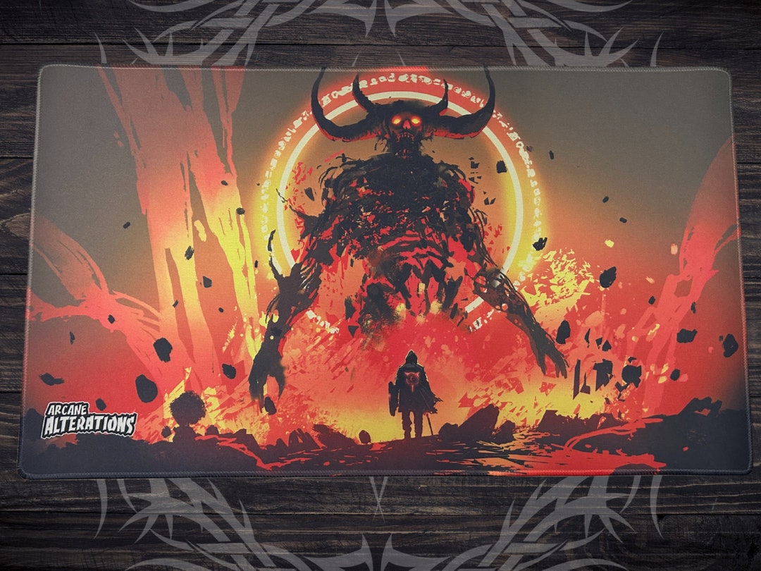 Fiery Demon Playmat TCG Stitched Edges 600*350*2mm Mousepad - Etsy