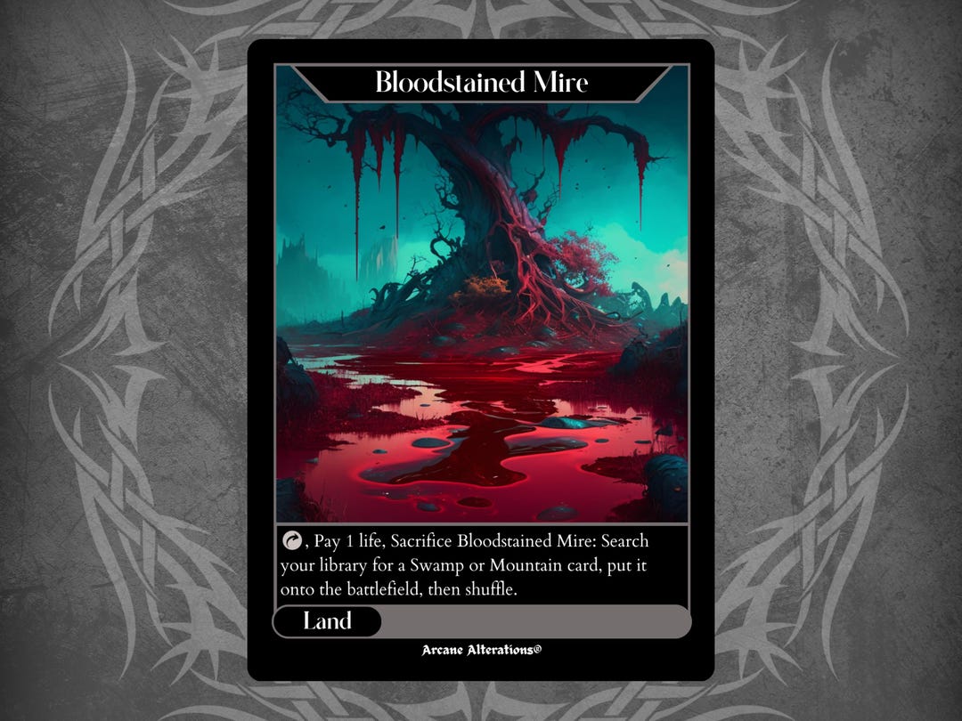 Bloodstained Mire - Full Art Custom Card - Etsy