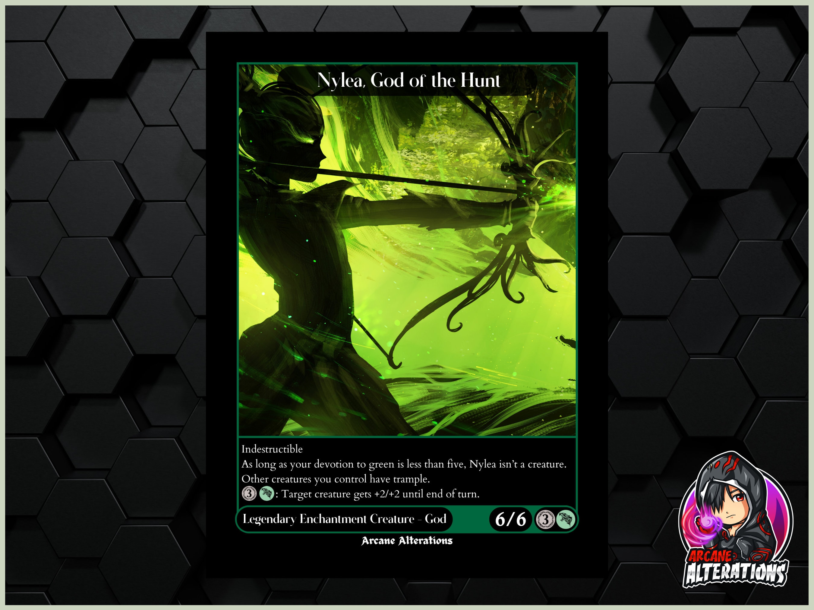 Nylea, God of the Hunter Full Art Custom Card - Etsy