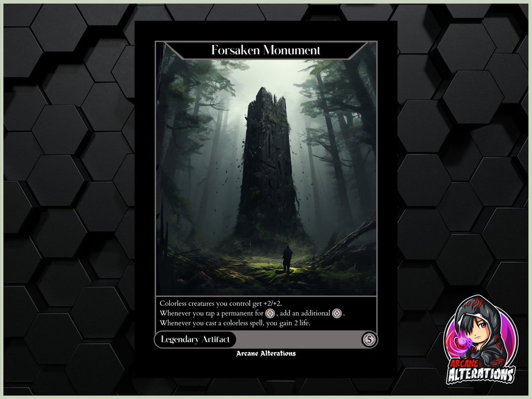 Forsaken Monument Full Art Custom Card Etsy