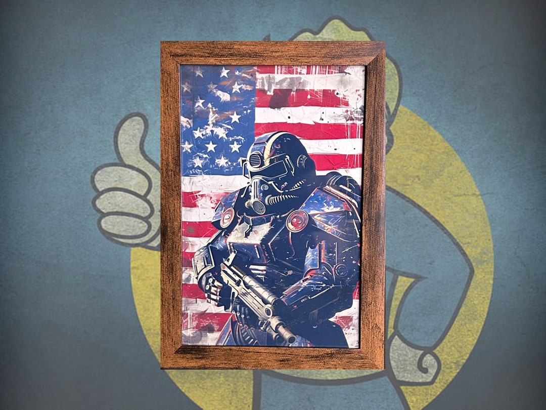 Fallout USA Power Armor Framed Desktop Art Print 4x6 With Wood Frame - Etsy