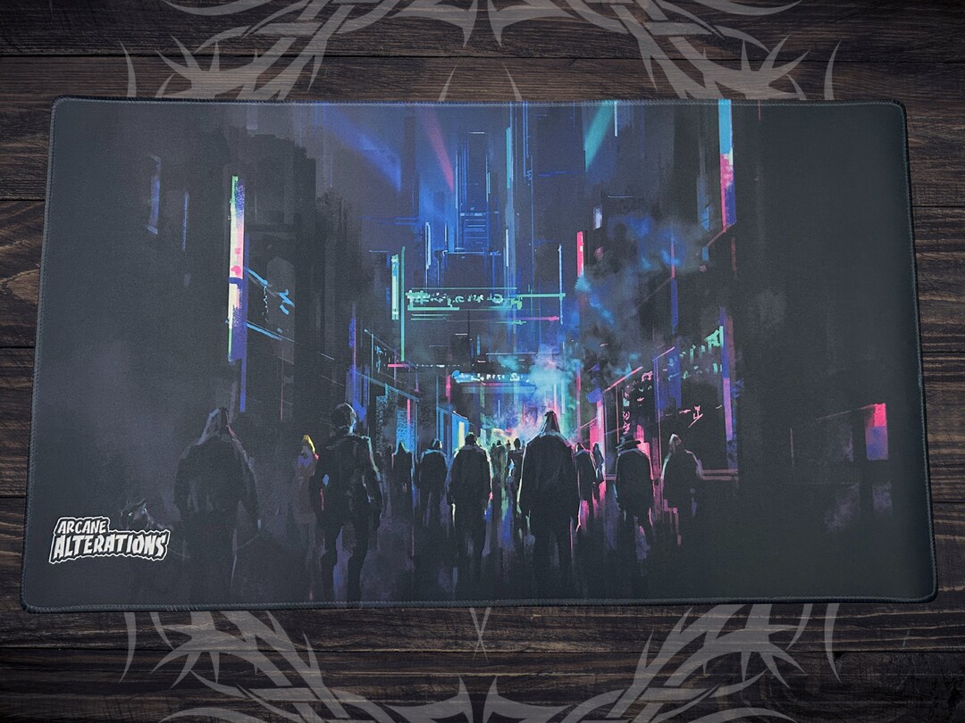 Cyberpunk City Playmat TCG Stitched Edges 600*350*2mm Mousepad - Etsy