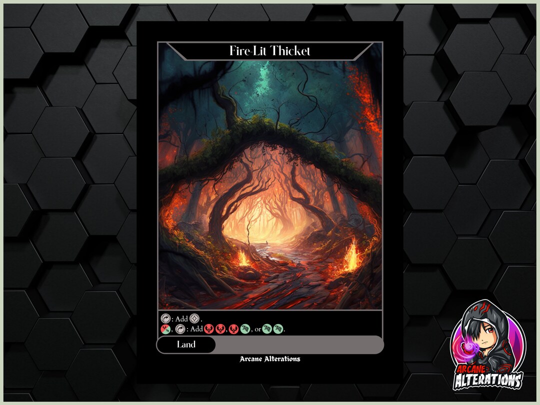 Fire-lit Thicket - Full Art Custom Card - Etsy