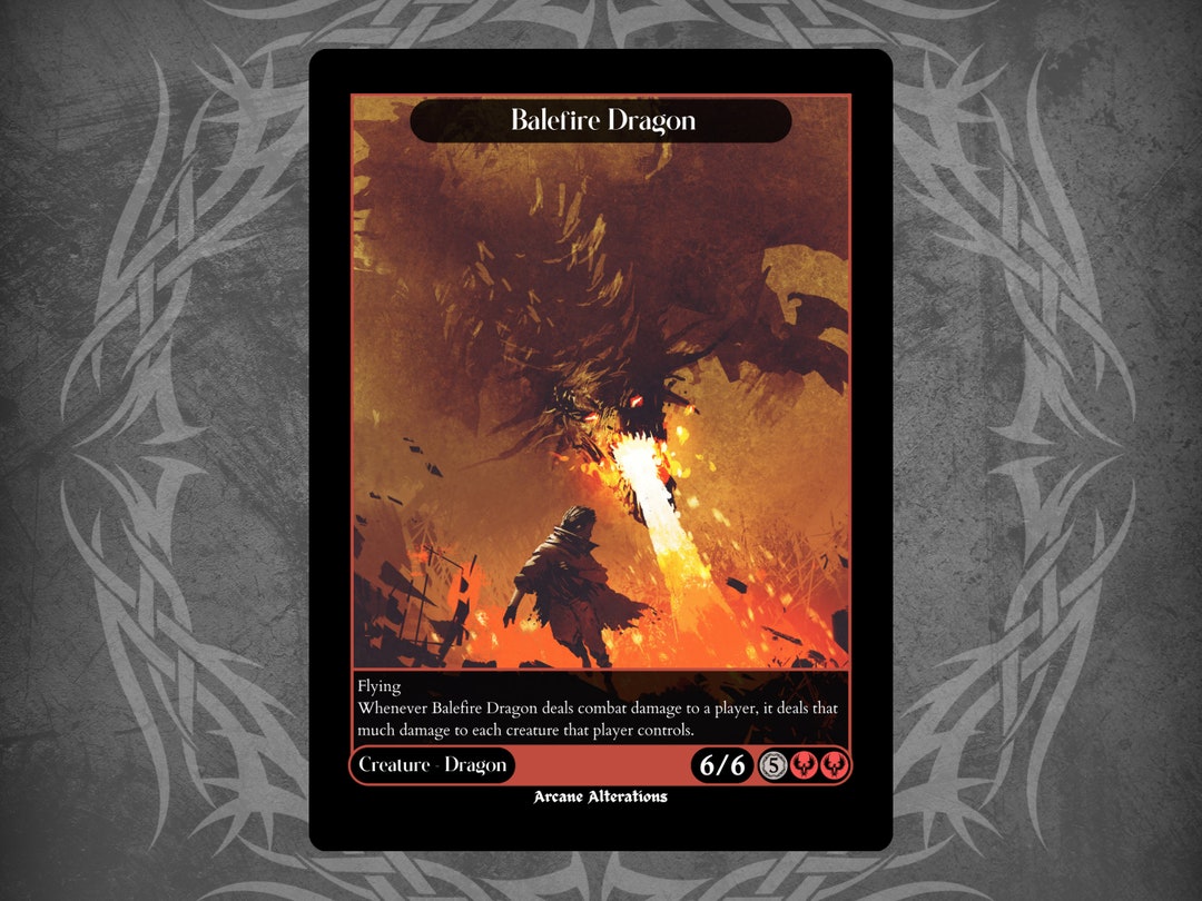 Balefire Dragon - Full Art Custom Card - Etsy