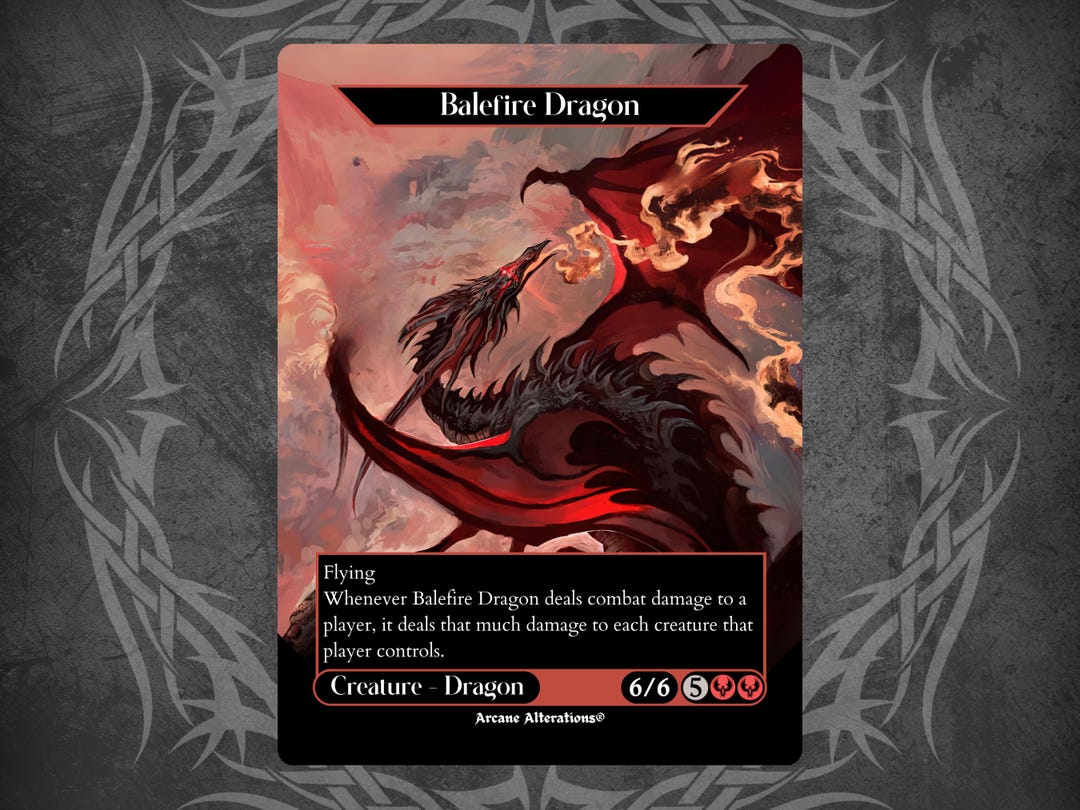 Balefire Dragon - Proxy Full Art Custom Card - Etsy