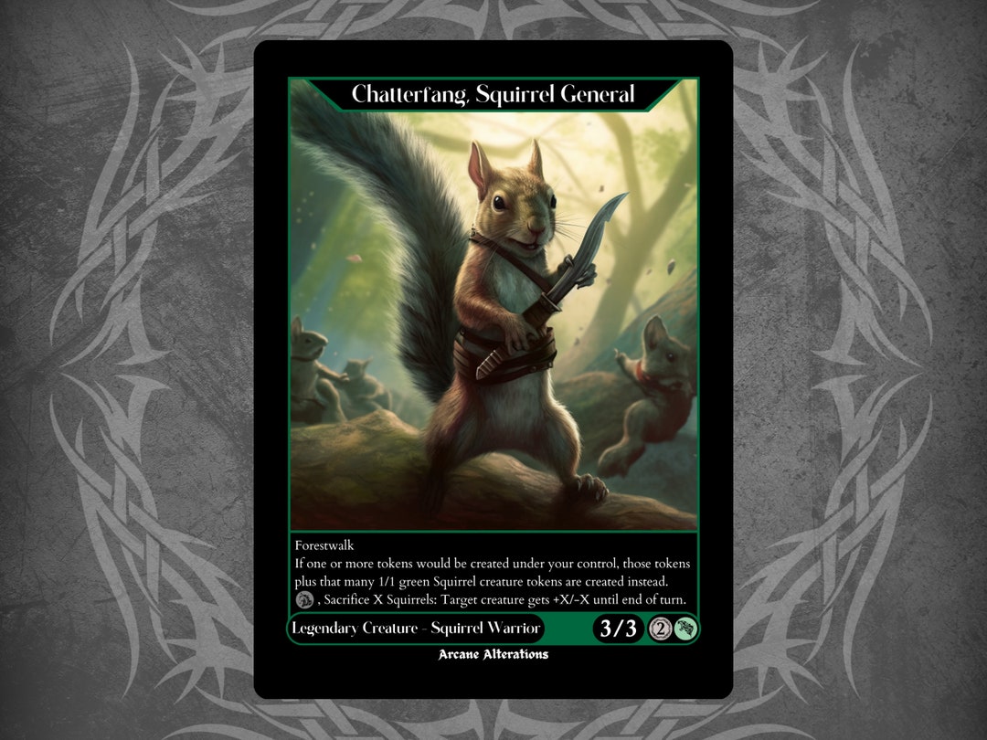 Chatterfang, Squirrel General - Full Art Custom Card - Etsy