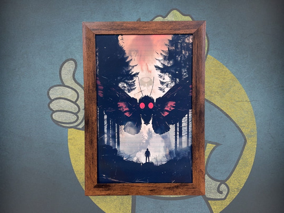 Fallout Mothman Framed Desktop Art Print 4x6 With Wood Frame - Etsy