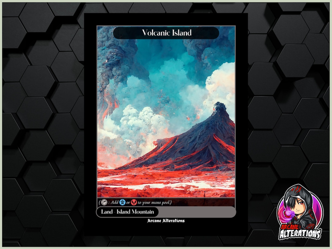 Volcanic Island - Full Art Custom Card - Etsy
