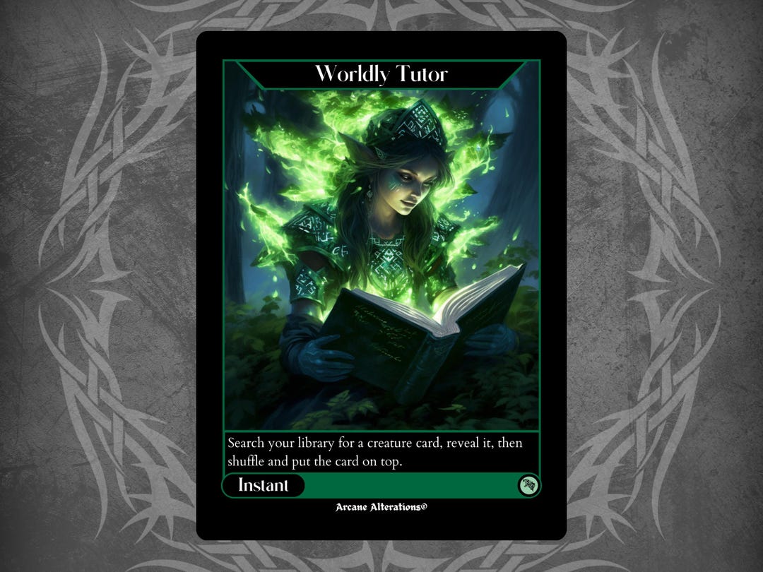 Worldly Tutor - Full Art Custom Card - Etsy