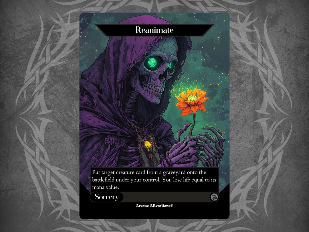 Reanimate - Proxy Full Art Custom Card - Etsy