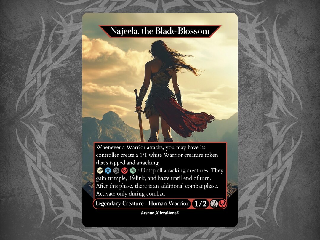 Najeela, the Blade-blossom - Proxy Full Art Custom Card - Etsy