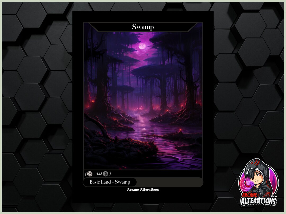 Basic Swamp Full Art Custom Card - Etsy