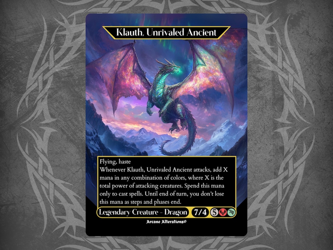 Klauth, Unrivaled Ancient - Proxy Full Art Custom Card - Etsy