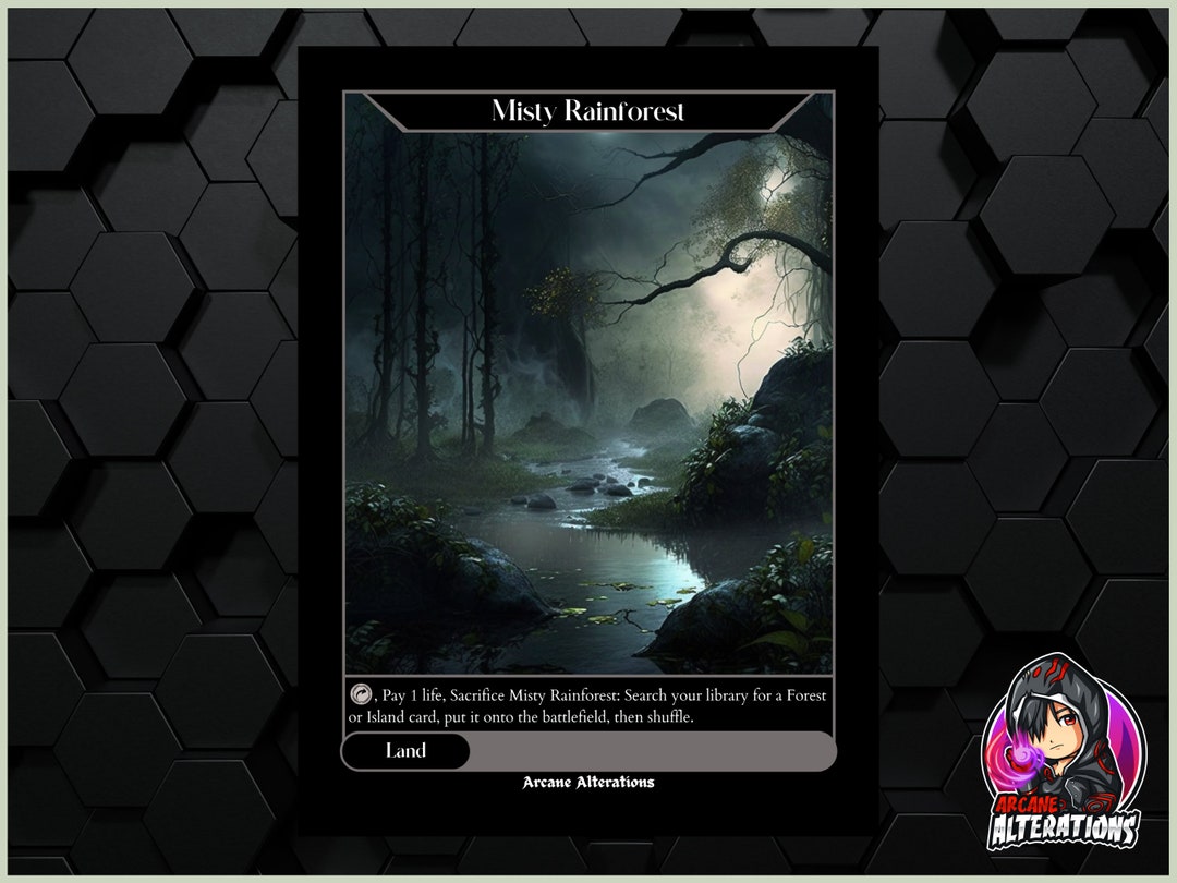Misty Rainforest Full Art Custom Card - Etsy