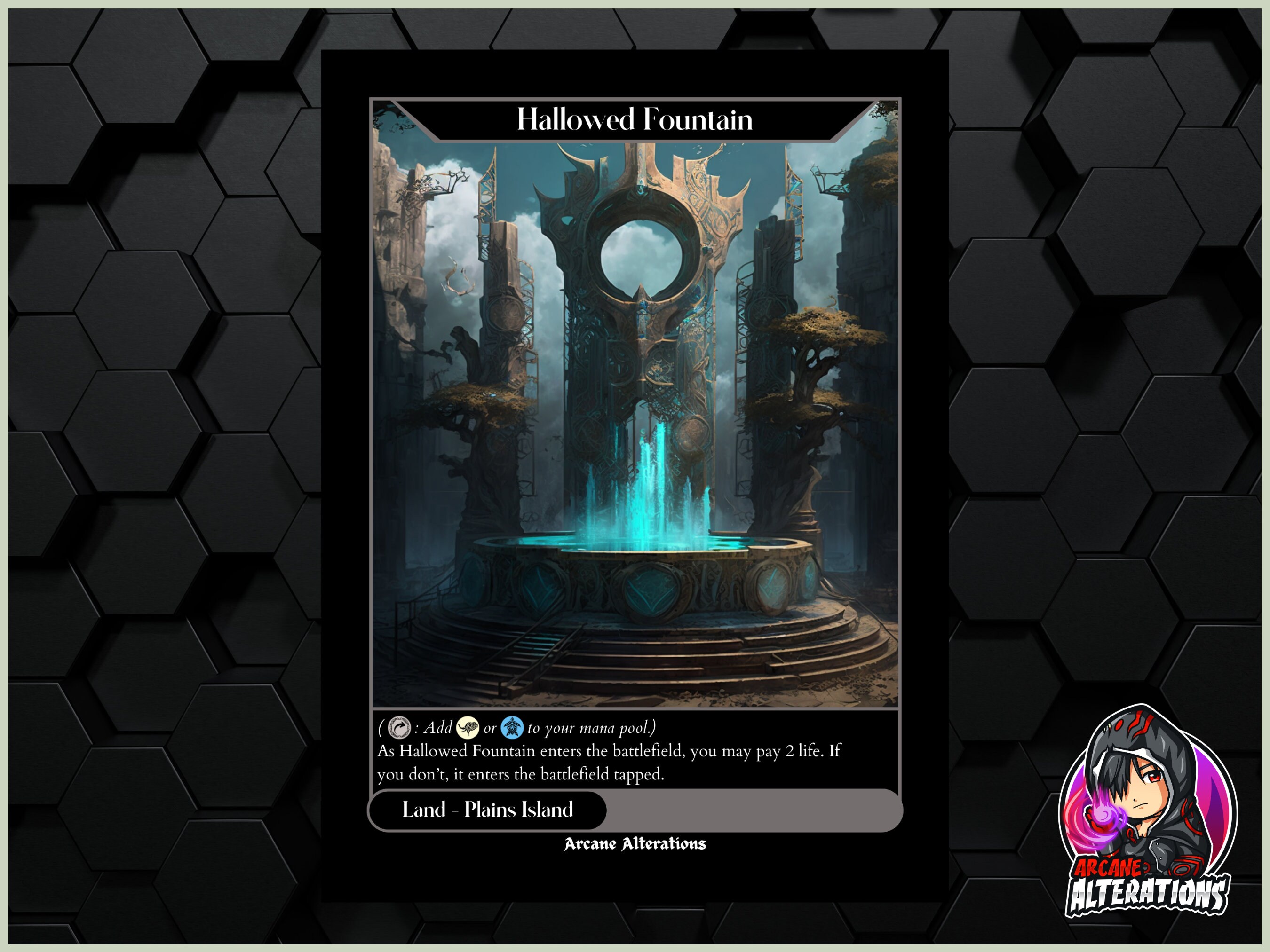 Hallowed Fountain Full Art Custom Card - Etsy