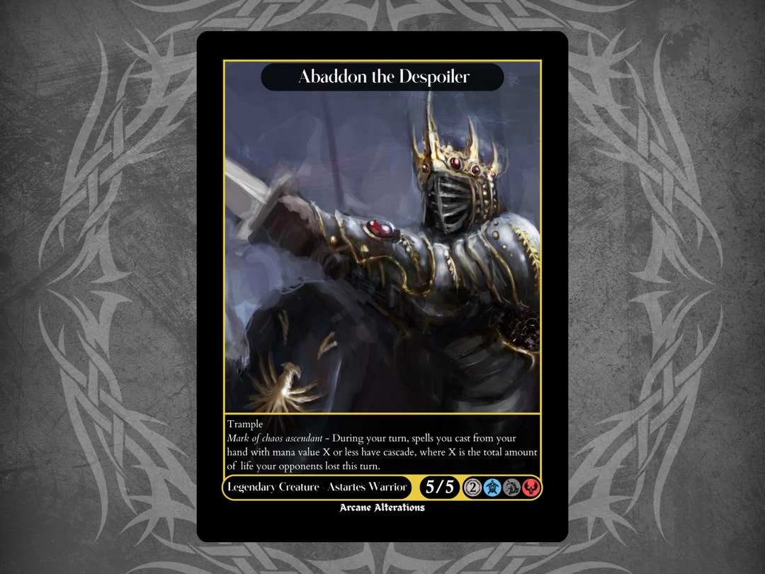 Abbadon the Despoiler Full Art Custom Card - Etsy