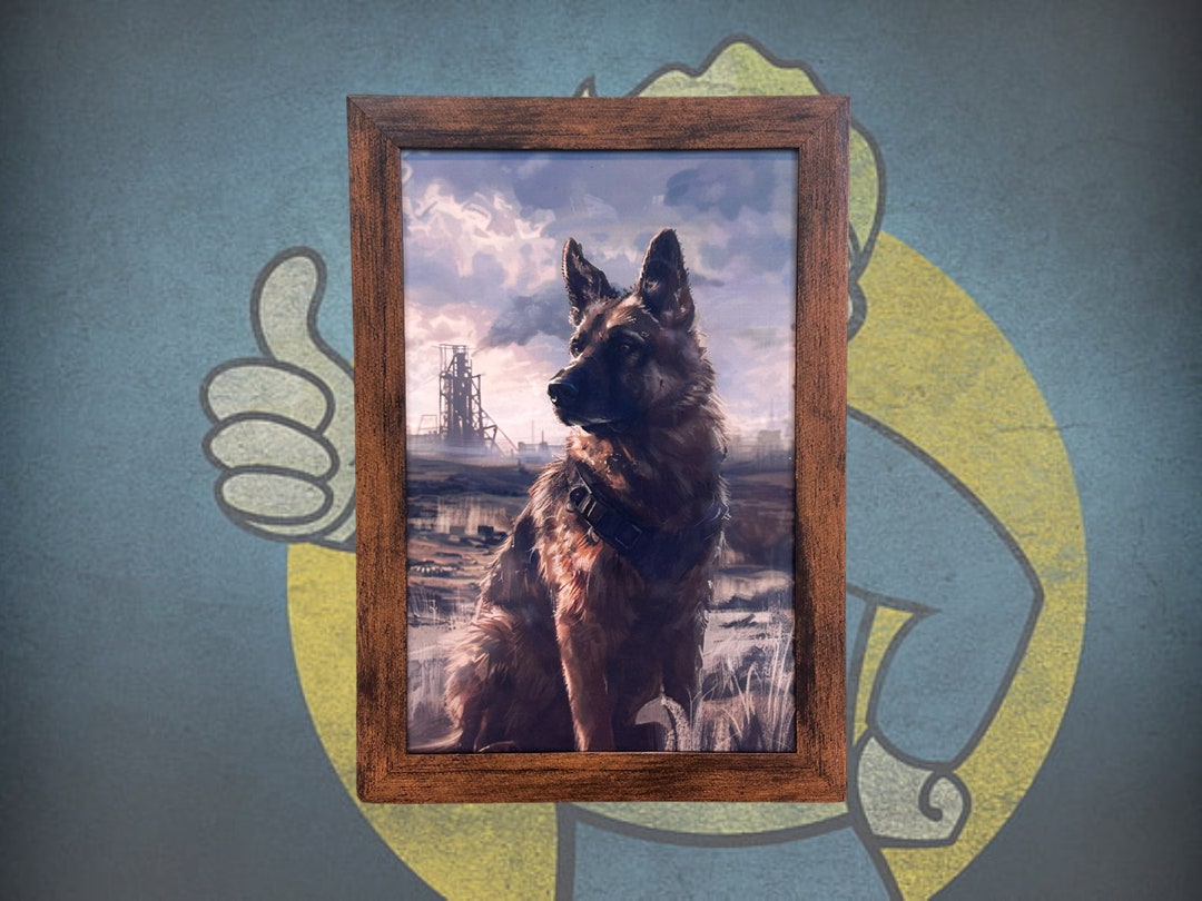 Fallout Dogmeat Framed Desktop Art Print 4x6 With Wood Frame - Etsy