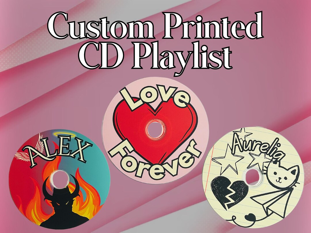 Custom Printed CD W Playlist and Sleeve - Mixtape Gift Customizable ...
