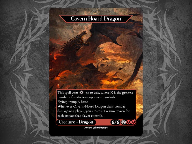 Cavern-hoard Dragon - Proxy Full Art Custom Card - Etsy