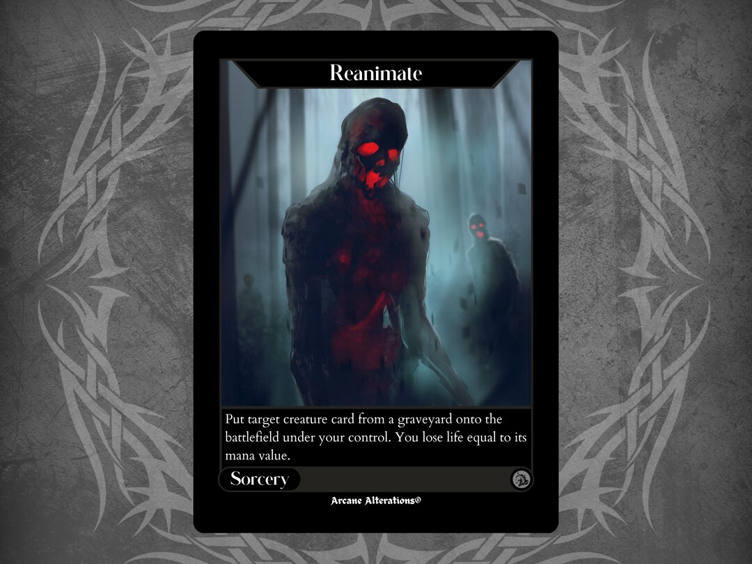 Reanimate - Full Art Custom Card - Etsy