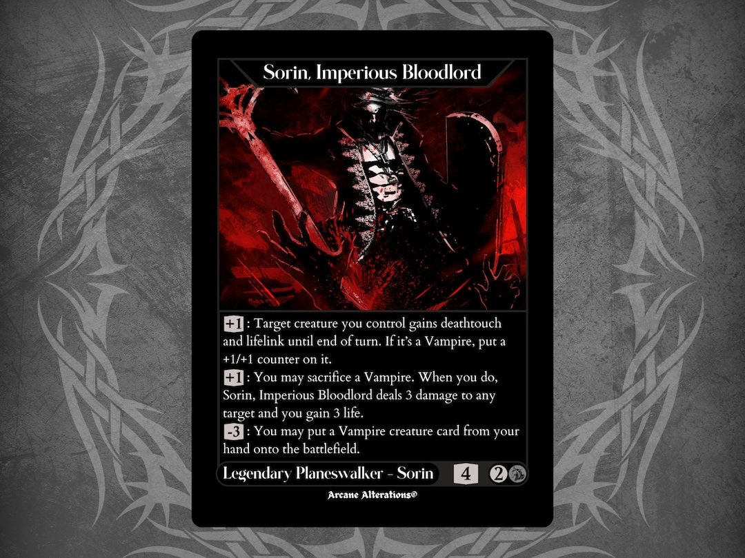 Sorin, Imperious Bloodlord - Full Art Custom Card - Etsy