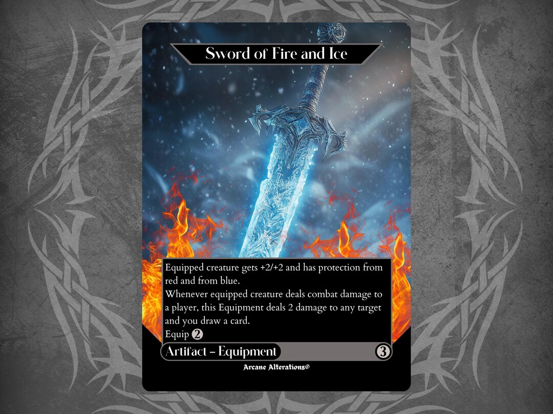 Sword of Fire and Ice - Proxy Full Art Custom Card - Etsy