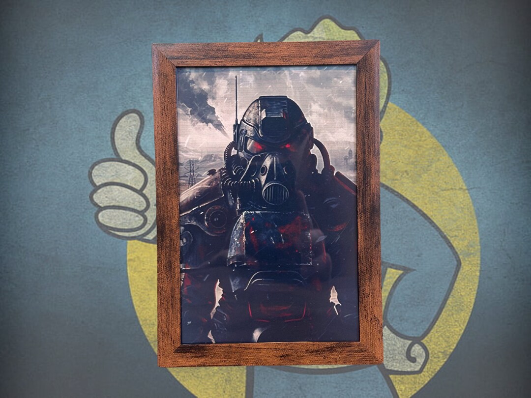 Fallout Power Armor Framed Desktop Art Print 4x6 With Wood Frame - Etsy