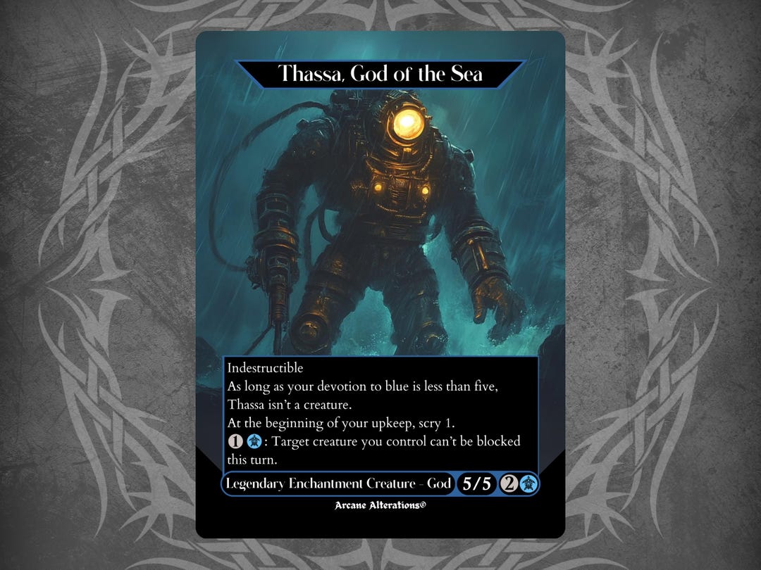 Thassa, God of the Sea - Proxy Full Art Custom Card - Etsy