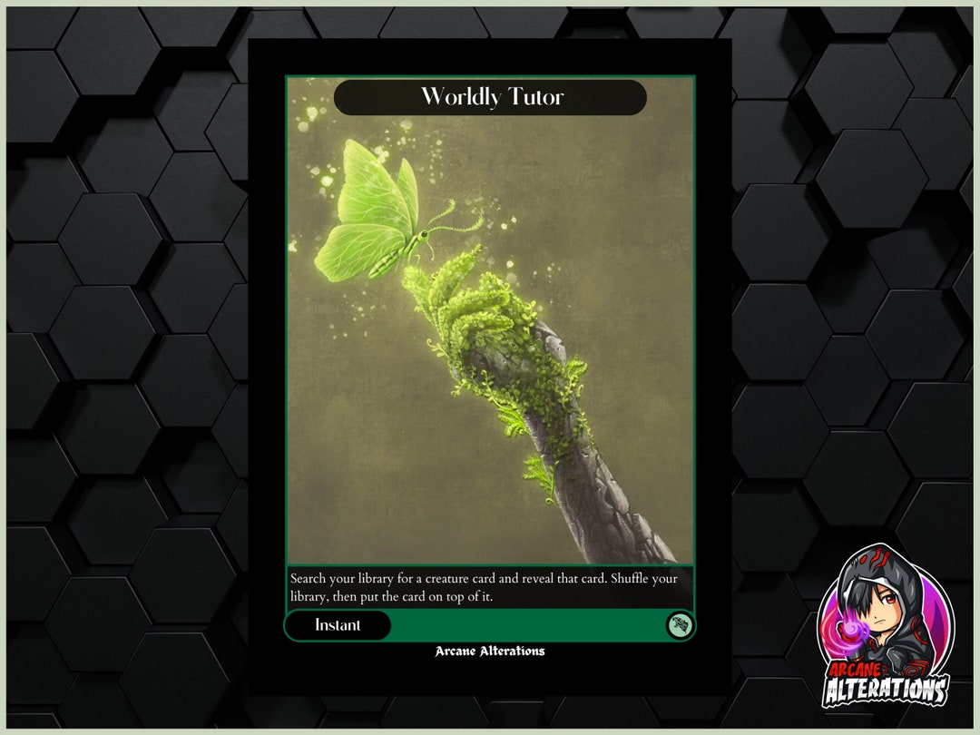 Worldly Tutor - Full Art Custom Card - Etsy