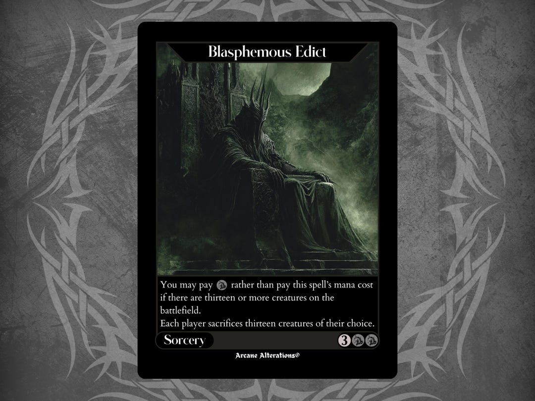 Blasphemous Edict - Full Art Custom Card - Etsy