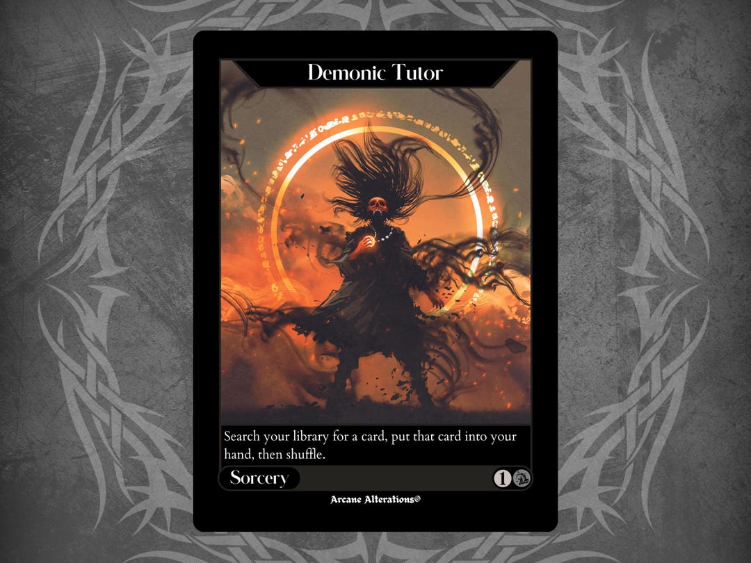 Demonic Tutor - Full Art Custom Card - Etsy