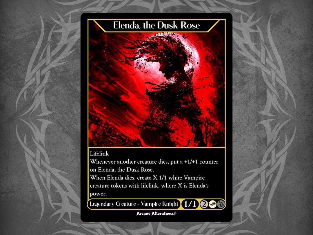 Elenda, the Dusk Rose - Full Art Custom Card - Etsy