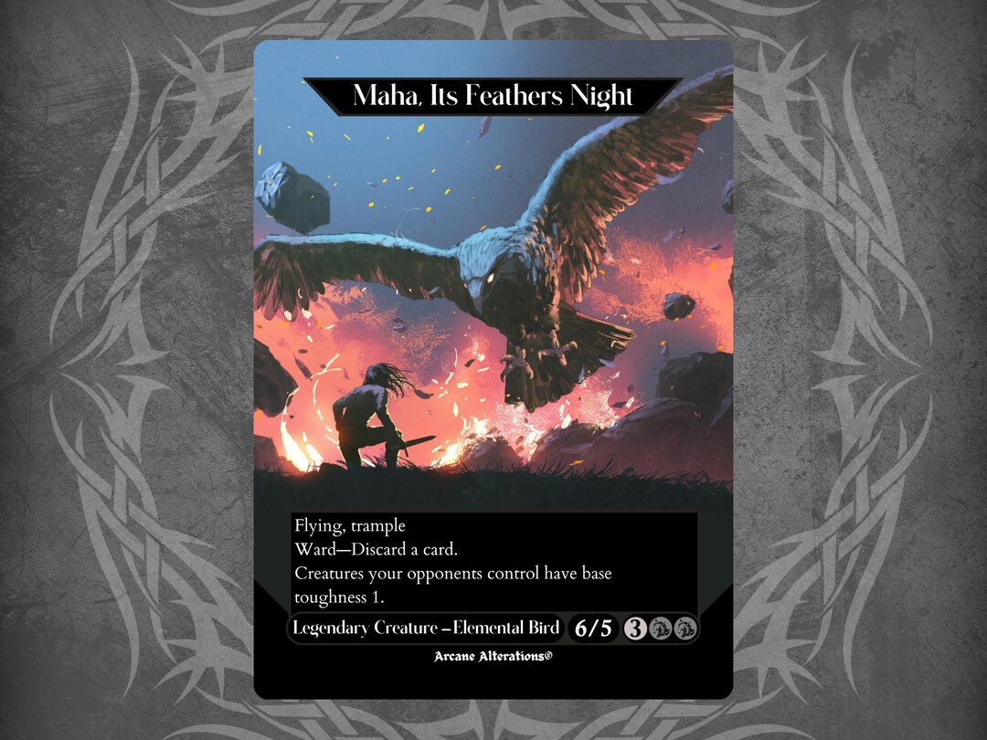 Maha, It Feathers Night - Proxy Full Art Custom Card - Etsy