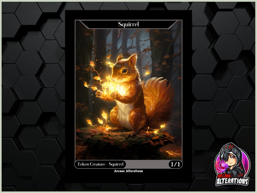 Squirrel Token Full Art Custom Card - Etsy