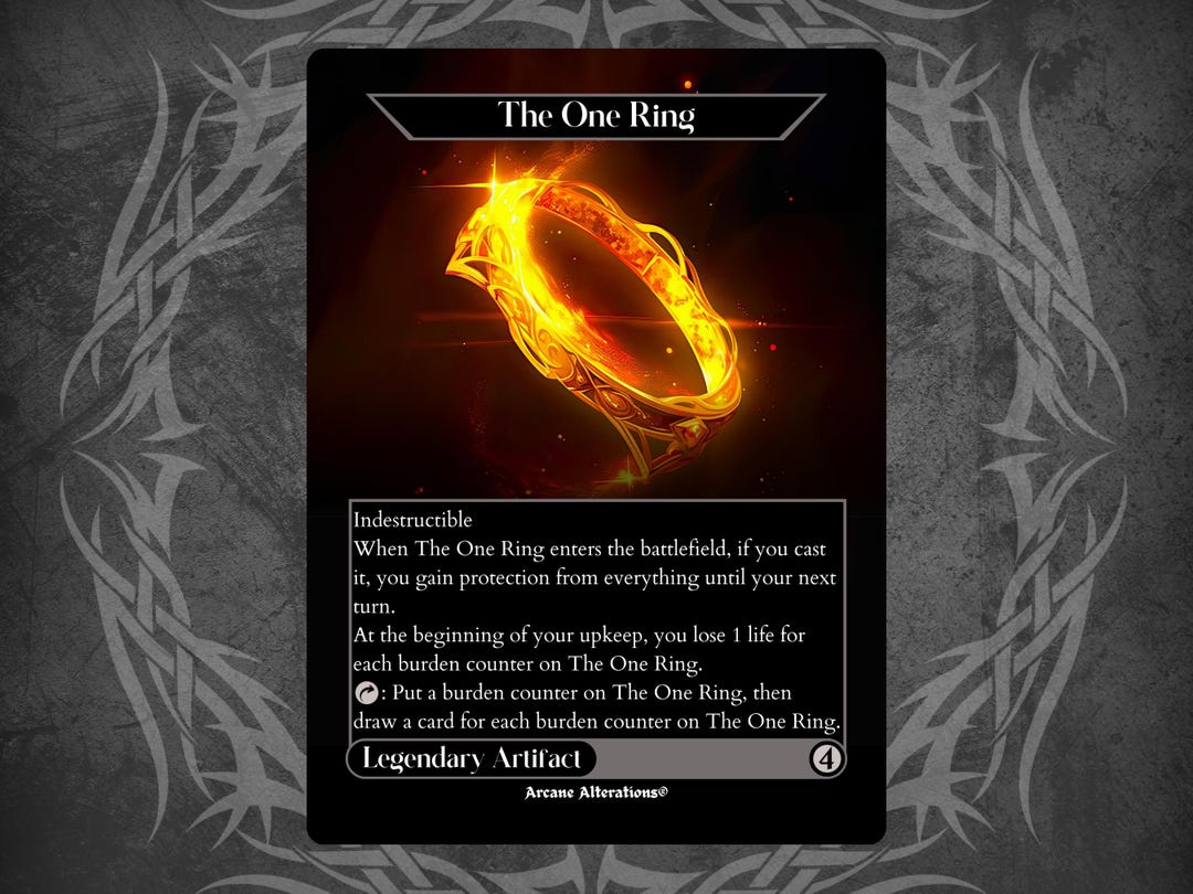 The One Ring - Proxy Full Art Custom Card - Etsy