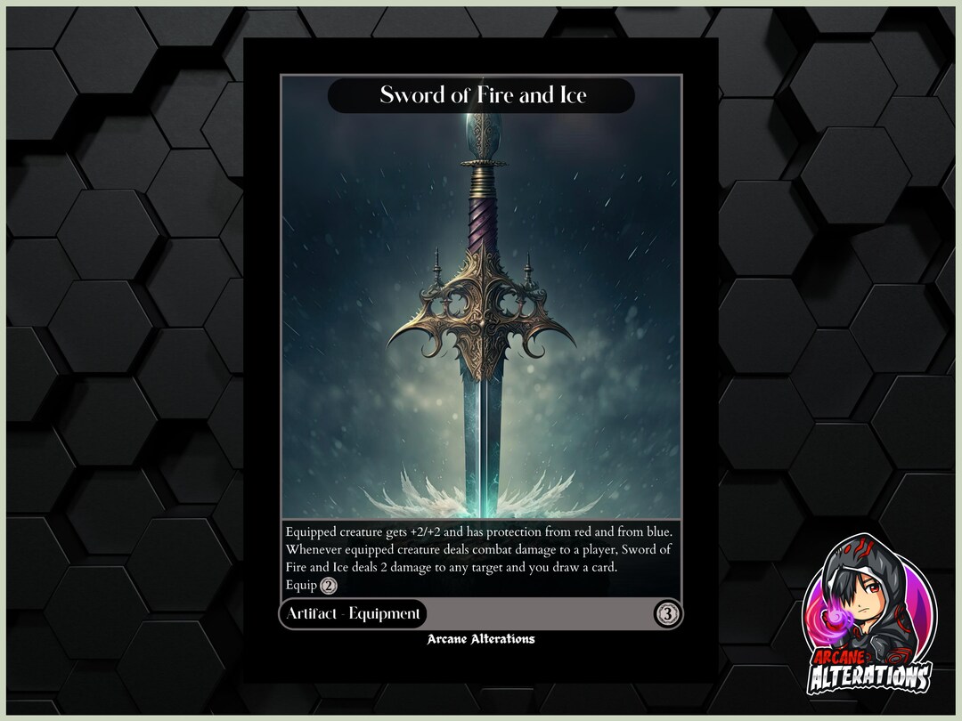 Sword of Fire and Ice - Full Art Custom Card - Etsy