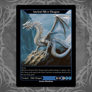 Ancient Silver Dragon Full Art Custom Card - Etsy