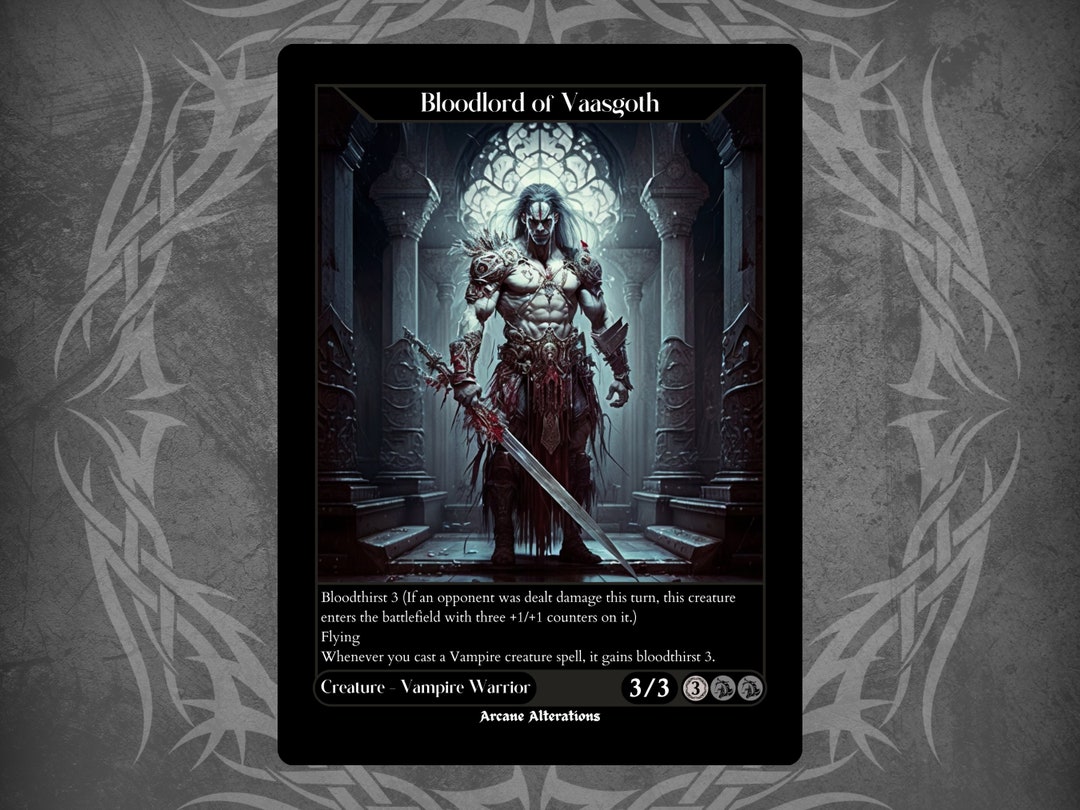 Bloodlord of Vaasgoth - Full Art Custom Card - Etsy