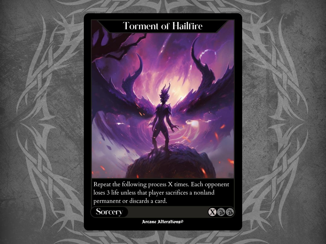 Torment of Hailfire - Full Art Custom Card - Etsy