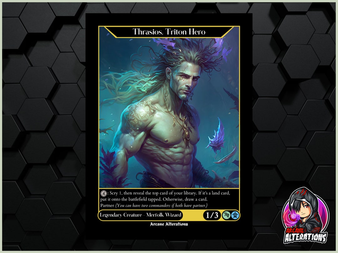 Thrasios, Triton Hero - Full Art Custom Card - Etsy Canada