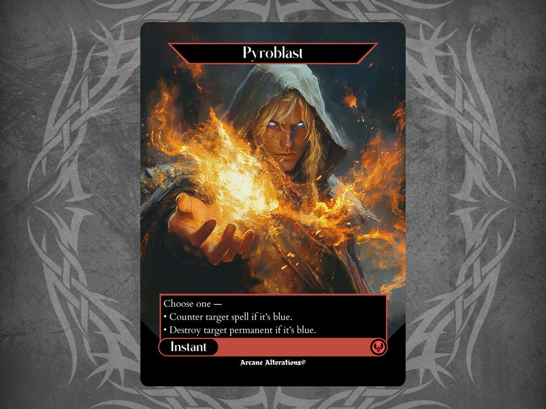 Pyroblast - Proxy Full Art Custom Card - Etsy